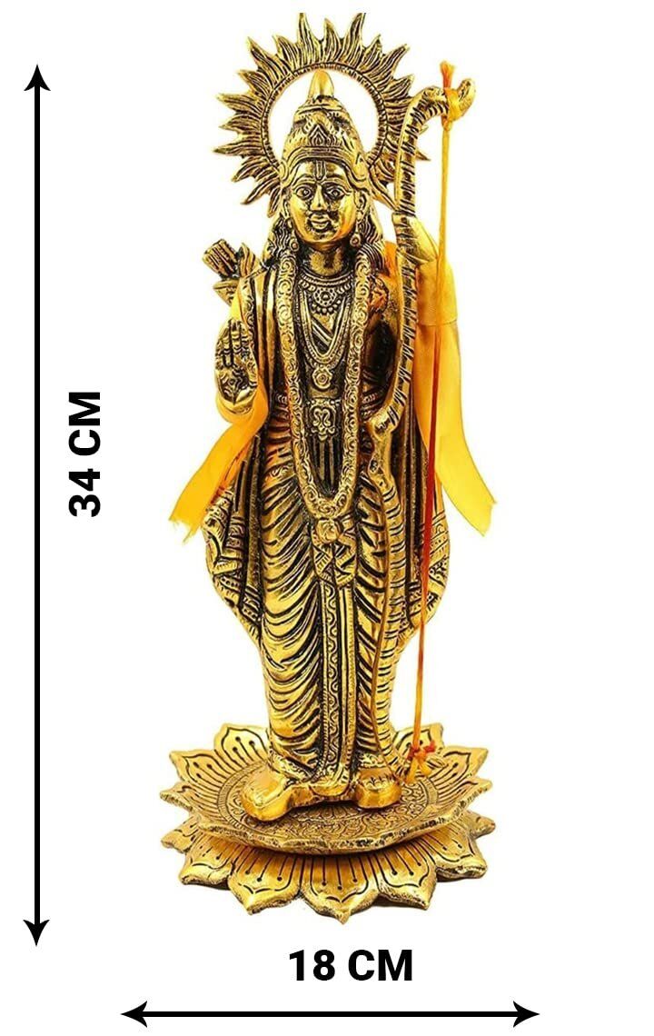 Shree Ram Golden Shree Ram Golden Polished Metal God Idol for, pooja room, tabledecor Decorative ...
