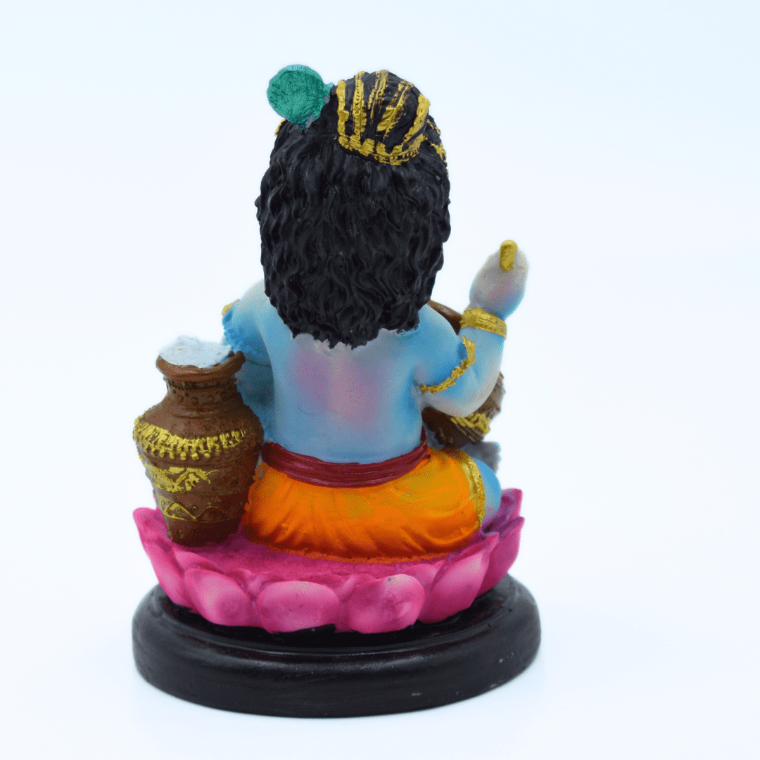 Beautifull Krishna Idol with 2 Matki Sitting on Lotus - Welno International | Premium range of ...